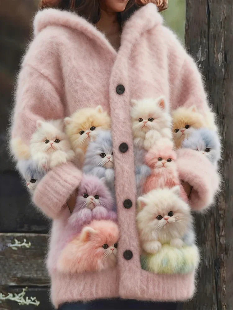 Elisanne | Whimsical Kitten Button Coat – Maison & Amara Toronto